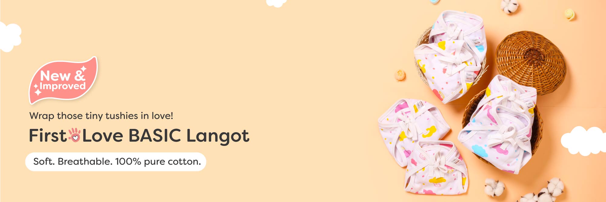 BASIC Cotton Nappy (Langot) for Newborn Baby by SuperBottoms