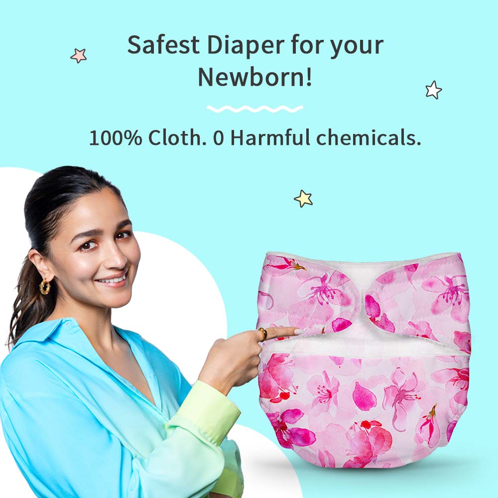 Newborn UNO Cloth Diapers (Cherry Blossom) - SuperBottoms Newborn UNO Cloth Diapers (Cherry Blossom) - SuperBottoms