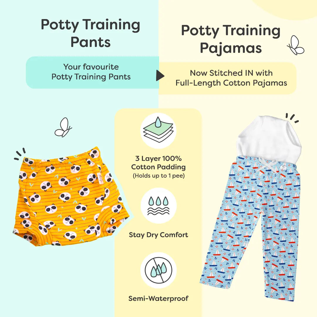Diaper Pants Pyjamas Pack of 2 with Drawstring
