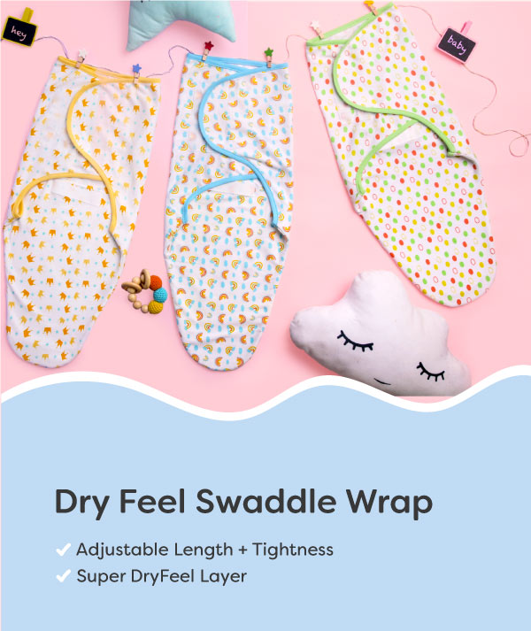 DryFeel Swaddle Wraps for Newborn Baby by SuperBottoms