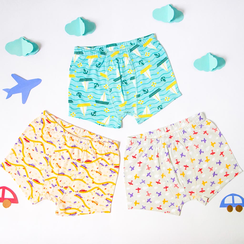 Young Boy Trunks Pack of 3 (Kid's Day Out) - SuperBottoms